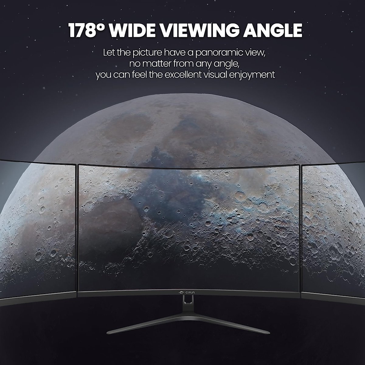 CRUA 32" 144Hz/180Hz Curved Gaming Monitor,1800R Display,1ms(GTG) Response Time, Full HD 1080P for Computer Monitors, Laptop, Auto Support Freesync and Low Motion Blur, DP, HDMI Port-Black