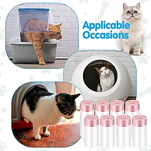 Jutom Large Cat Litter Box Liners, 80 Count, 36 x 18 in and 31 x 18 in, Scratch Resistant HDPE Material, Convenient Drawstring Design, Keep Home Clean