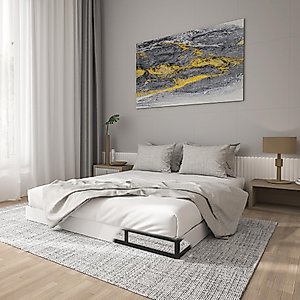 Vitverve Box Spring King, 5 Inch High Metal King Size Box Spring Only, Heavy Duty Mattress Foundation with Fabric Cover, Easy Assembly, Quiet Noise Free, Non Slip, Black