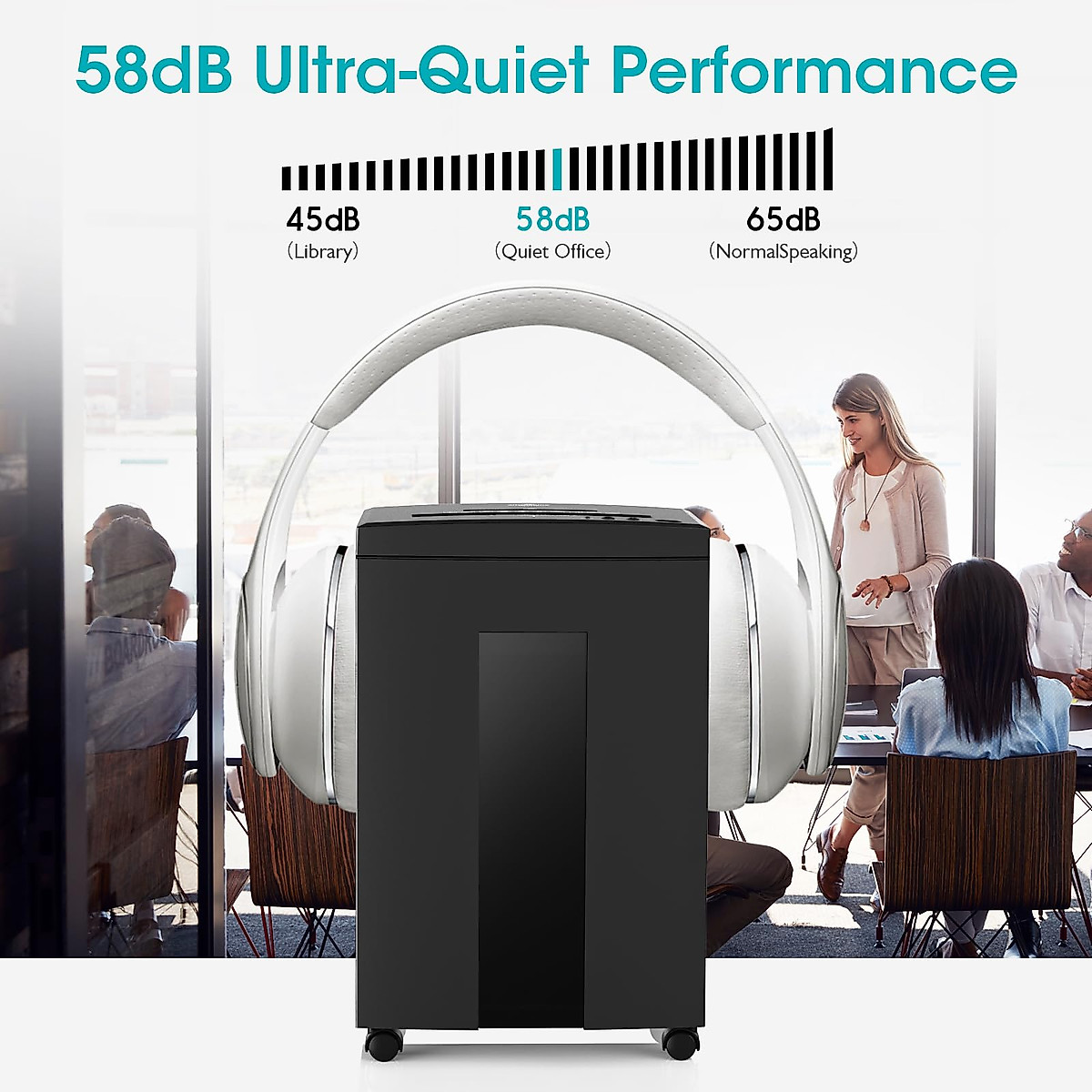 WOLVERINE 18-Sheet 60 Mins Running Time Cross Cut High Security Level P-4 Heavy Duty Paper/CD/Card Ultra Quiet Shredder for Home Office with 6 Gallons Pullout Waste Bin SD9113(Black ETL)