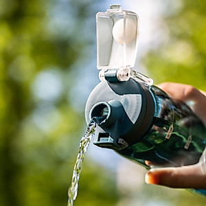 Teentumn Time Marker Water Bottle Gym, 30oz Large Durable Transparent Bottle for Workout Sport Travel Water Tracker Blue (Pack of 1)