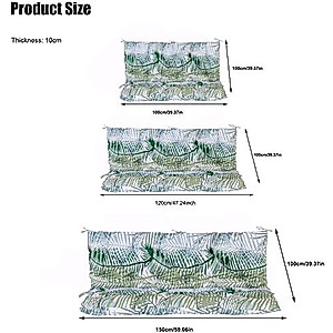 RUFXIEZW Outdoor Swing Seat Cushions with Backrest, 2-3 Seater Washable Seat Cushion Bench Cushions Waterproof Non-Slip Garden Recliner Cushionspatio Sofa Pad (Flower Color 2 59.06in*39.37in)