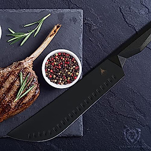 Dalstrong Bull-Nose Butcher Knife - 10 inch - Shadow Black Series - Black Titanium Nitride Coated - High Carbon 7CR17MOV-X Vacuum Treated Steel - Breaking Kitchen Knife - Sheath - NSF Certified