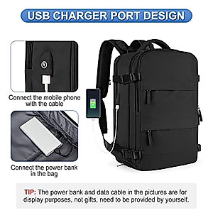 coofay Large Travel Backpack For Women Men Airline Approved Carry On Flight Luggage Waterproof Sports Casual Daypack Small For Hiking Black