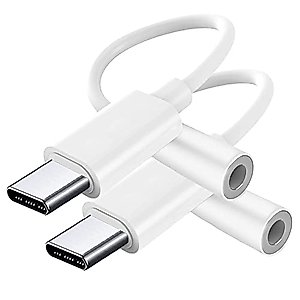 USB C Male to 3.5mm Female Headphone Jack Adapter(2 Pack),Type C to Aux Audio Dongle Cable Cord Compatible with Samsung Galaxy S22 S21 Ultra S20 S10 S9 Plus,Note 20 10, Google Pixel 5/4/3/2 and More