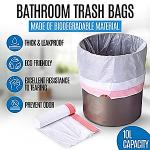 300 Ct 3 oz. Small Ecofriendly Disposable Paper Cups for Bathroom, Espresso Cups, with Ecofriendly Wooden Cup Holder and Biodegradable Small Bathroom Trashbags, Mouthwash Cups