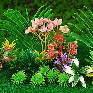 NWFashion 130PCS Model Trees Miniature Plants Fairy Garden Artificial Trees Railroad Scenery(Tree)
