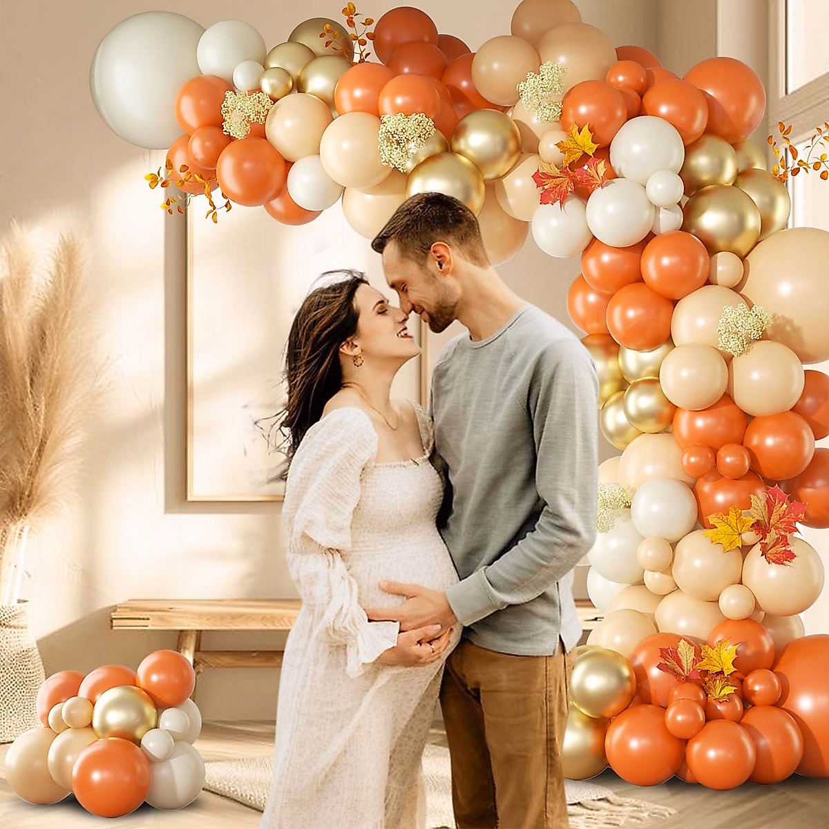 149pcs Fall Balloon Arch Kit Thanksgiving Balloon Arch Little Pumkin Balloon Garland with Brown Burnt Orange Balloons Different Sizes for Birthday Little Pumpkin Wedding Fall Baby Shower Decorations