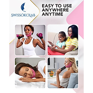 SWISSÖKOLAB Double Chin Reducer V Line Lifting Mask Face Slimming Strap Chin Neck V Shaped Lift Tape Chin Up Patch V Up Contour Tightening Firming
