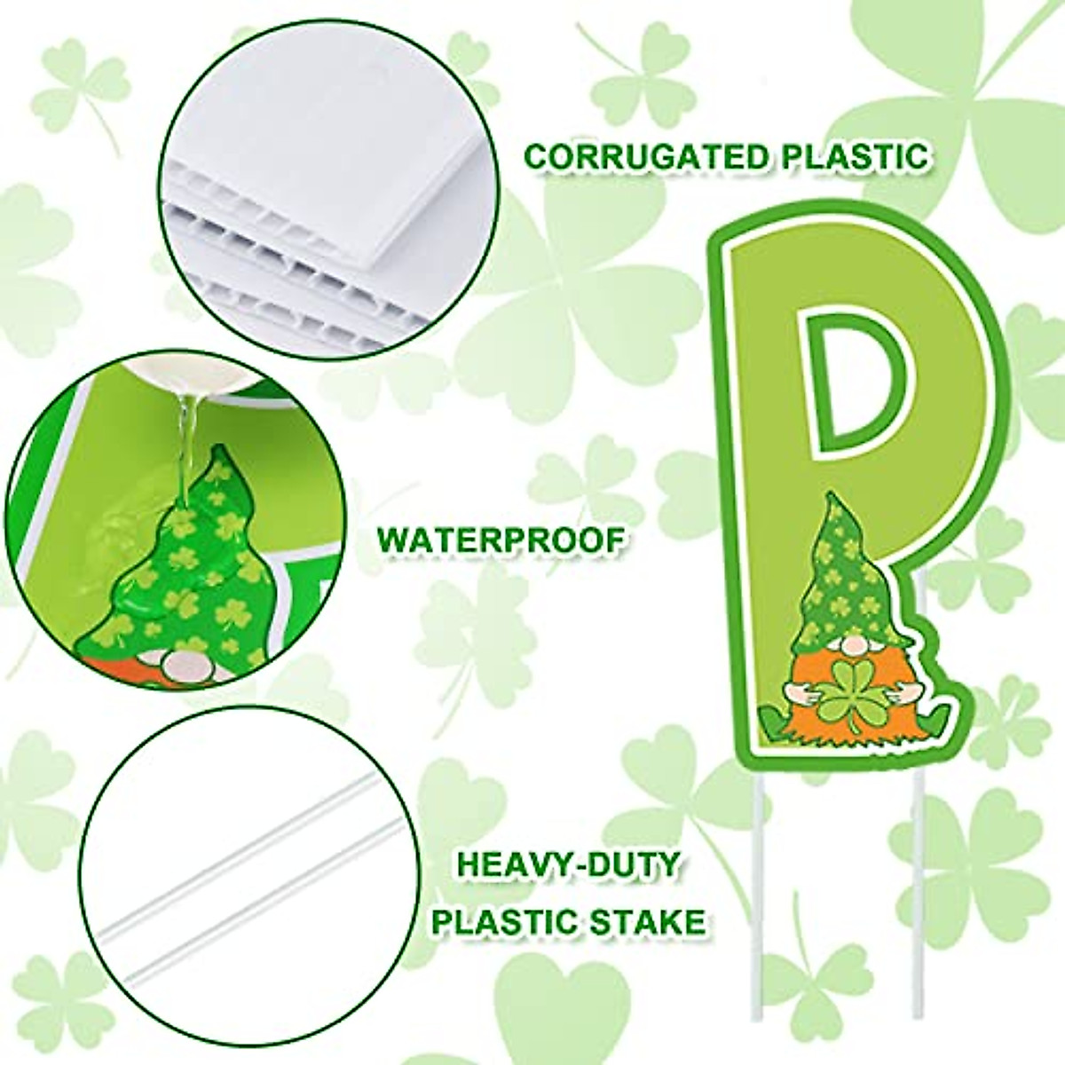Whaline 11Pcs St. Patrick's Day Yard Signs with 22Pcs Stakes Cartoon Happy St. Patrick's Day Lawn Sign for Indoor Outdoor Home Lawn Decorations Holiday Anniversary Ornaments Party Supplies