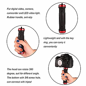 AngelReally Camera Handle Grip Support Mount Universal Stabilizer Holder Stand with 14-20 Thread for Digital Video Camera Camcorder Action Camera LED Video Light Smartphone