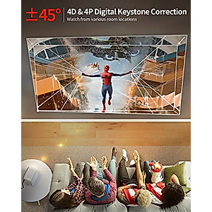 Native 1080P FHD Projector, 4K projector with Netflix-Certified, Android TV10.0, 5000+ Apps, 350 ANSI, Stereo Speaker, 5G WiFi & Bluetooth, Movie Projector Wireless Compatible with iOS/Android/Windows