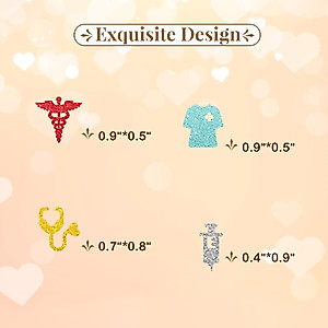 120 Congrats Nurse Confetti, Medical School Grad Party Confetti, Doctor Grad Paper Scatter, Blue Glitter Uniform Table Scatter, Nursing School Graduation Party Decoration