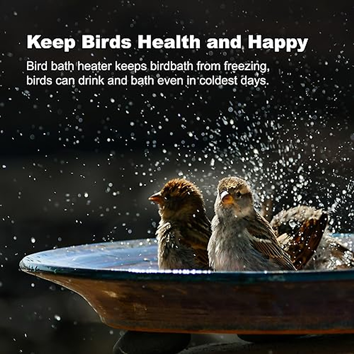 GESAIL Birdbath Deicer, Waterproof Birdbath Heater for Outdoor in Winter with Thermostatically Controlled, Constructed of Cast Aluminum Immersion Deicer for Garden Patio Yard and Lawn, 50 Watt, Grey