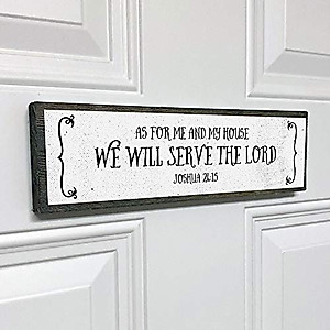 ANVEVO As for Me and My House We Will Serve The Lord - Metal Wood Sign Light - Bible Verse Decorations for Home - Rustic Farmhouse Decor - Rustic Wall Art - Home Decor Clearance - Modern Home Decor