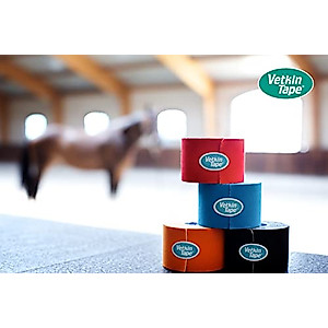 VETKIN VetkinTape® Veterinary Kinesiology Tape Blue | Kinesiology Tape for Horses & Dogs | Equine & Canine Kinesiotape | Latex Free and TÜV Quality Mark Certified Ktape | 4 inch | Pack of 1 Roll