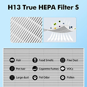 4 Pack C545 HEPA Replacement Filter S Compatible with Winix C545 Air Purifier, for Winix C545 Replacement Filter, H13 Ture HEPA Filter, Part# 1712-0096-00 and 2522-0058-00