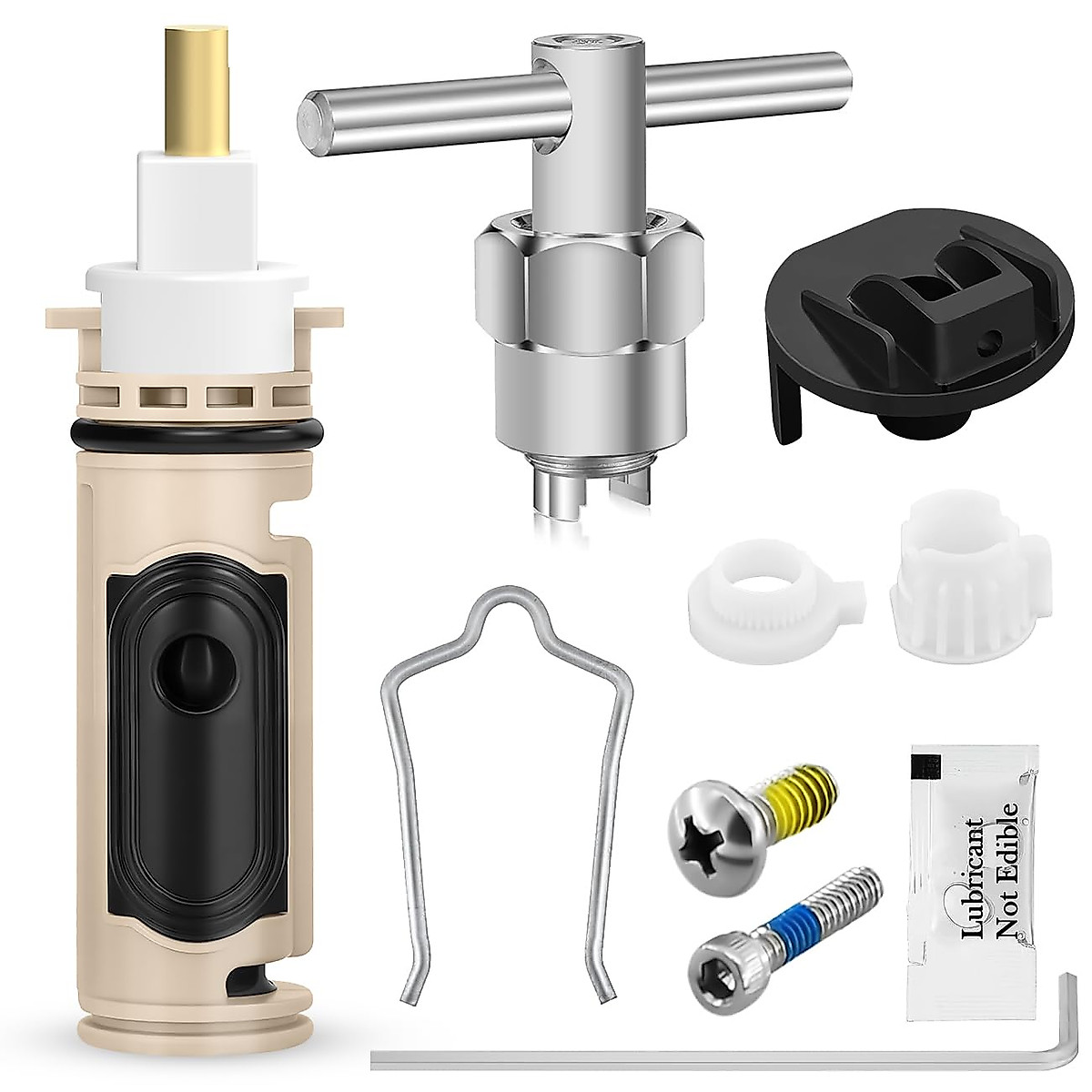 1222 Replacement Cartridge with Puller 104421 and Handle Adapter Kit 116653, Compatible with Moen Single Handle Posi Temp Tub Shower Faucet