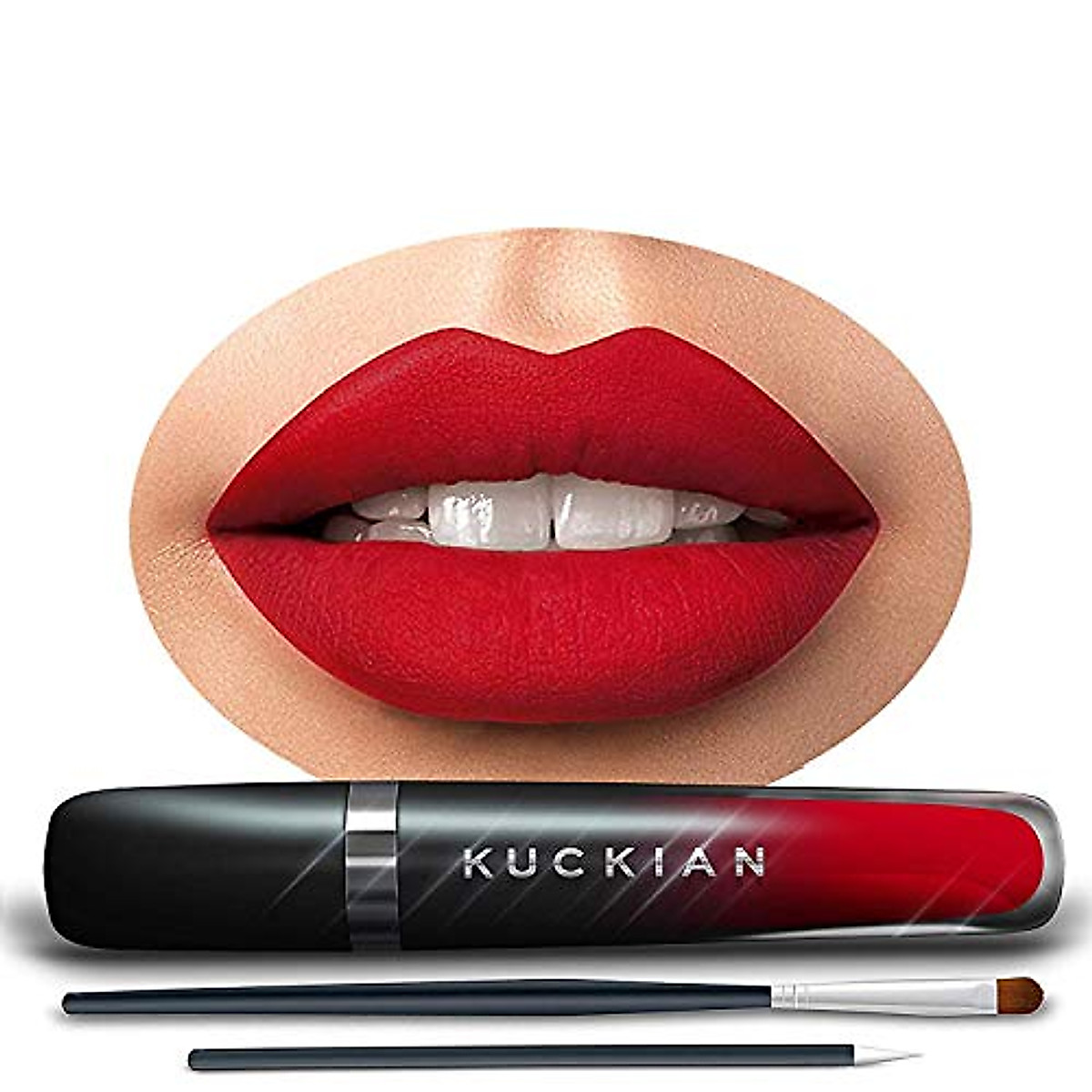 PERFECT Red Lipstick - 12-Hour Kiss Proof Velvet - Ultra Long Lasting - Brush & Diamonds - Clean, Vegan, Independent & Cruelty Free