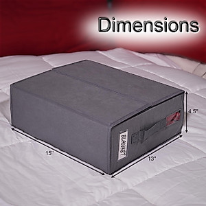 Urban Novelties - Bed Sheet Organizer 2 Pack, Bed Sheet Organizers and Storage, Sheet Folder Organizer for Linen Closet, Sheet Organizer Storage, Bed Sheet Shelf Box (Gray)