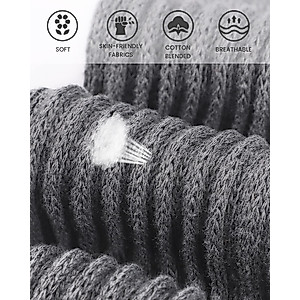 JOCMIC Slouch Socks for Women, Extra Long Women Scrunch Socks, White Stacked Socks Size 6-11 Grey