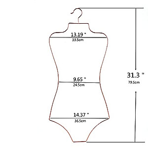 Arekuaei Rose Gold Wire Lingerie Hangers Body Shape Metal Display Bikini Swimwear hanger-10 of Pack