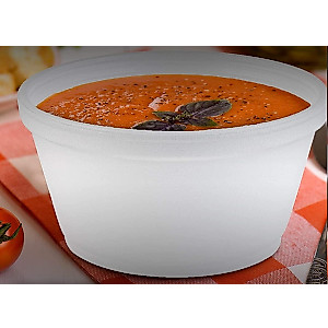 Mr. Miracle Foam Bowl with Lid for Hot and Cold Foods – 8 Ounce Disposable Soup Container with Vented Lid, Great for Ice Cream, Yogurt, Soup, Takeout [100 pack]