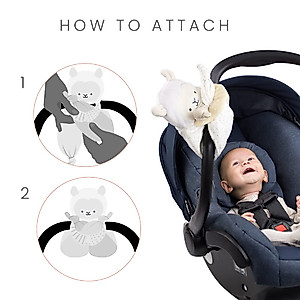 Lulyboo Lovey Baby Sleep Soother, Plush Security Blanket Teether with Music, White Noise and Vibration Machine, Attaches to Cribs, Llama