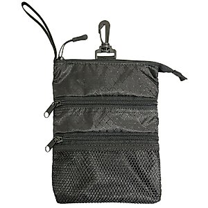 ProActive Sports Unisex Zippered Valuables Pouch, Black/Black