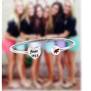 BAUNA Bangle Finer Theta Sorority Bracelet Lucky Elephant Sisterhood Gift (Finer Bracelet)