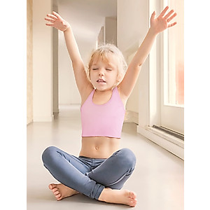 Geyoga 6 Pieces Girls Dance Tank Top Racerback Crop Top Sleeveless Dance Outfit for Ballet Hip hop Athletic wear(11-12 Year,Bright Color)