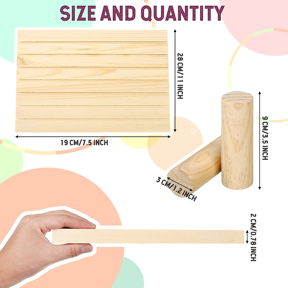 Yookeer Wooden Earring Display Stand, Jewelry Organizer, Rustic Wooden Business Card Holder, Table Displays for Shows, 11.02 x 7.48 inches