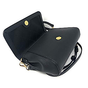 Michael Kors Medium Convertible Pouchtte Leather Crossbody Shoulder Bag (Black)