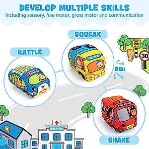 SYNARRY Soft Car Toys for 1 Year Old Boy, Baby Boy Toys 6 to 12 Months 12-18 Months, Kid Toy Cars for 1 Year Old Boys Infant with 1 Mat/Storage Bag, 1st Birthday Gifts for Toddler Toys Age 1(9 Sets)