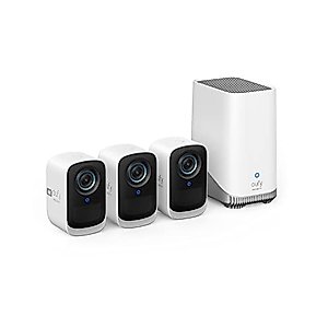 eufy security eufyCam 3C 3-Cam Kit, Security Camera Outdoor Wireless, 4K Camera, Expandable Local Storage up to 16TB, Face Recognition AI, Spotlight, Color Night Vision, No Monthly Fee