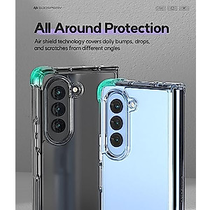GOOSPERY Crystal Clear Bumper Case Compatible with Galaxy Z Fold 5, Ultimate Slim Pocket Friendly Thin Design Super Real Crystal Clear Transparent Lightweight Hard PC Back Cover - Clear