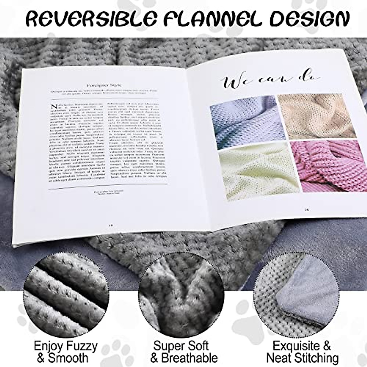 2 Pcs Pet Blanket Flannel Double Layer Dog Cat Blanket Soft Warm Fleece Blankets for Pets Puppy Kitten, Fluffy Cozy Cat Thick Throw Blanket for Couch Bed Sofa Travel Camping (Gray,32 x 40 Inch)