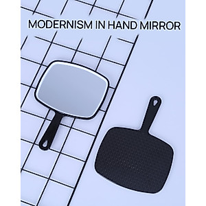 OMIRO Hand Mirror, Large Black Handheld Mirror with Handle, 10.3" L x 7.4" W