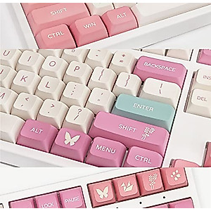 ILYCHEEGAMI PBT keycaps XDA Cute Pink keycaps Dye Sublimation Universal Mechanical Keyboard keycaps Compatible with Cherry MX switches,Gateron,Kailh TTC JWK Kawaii pbt keycap Set Keyboard keycaps