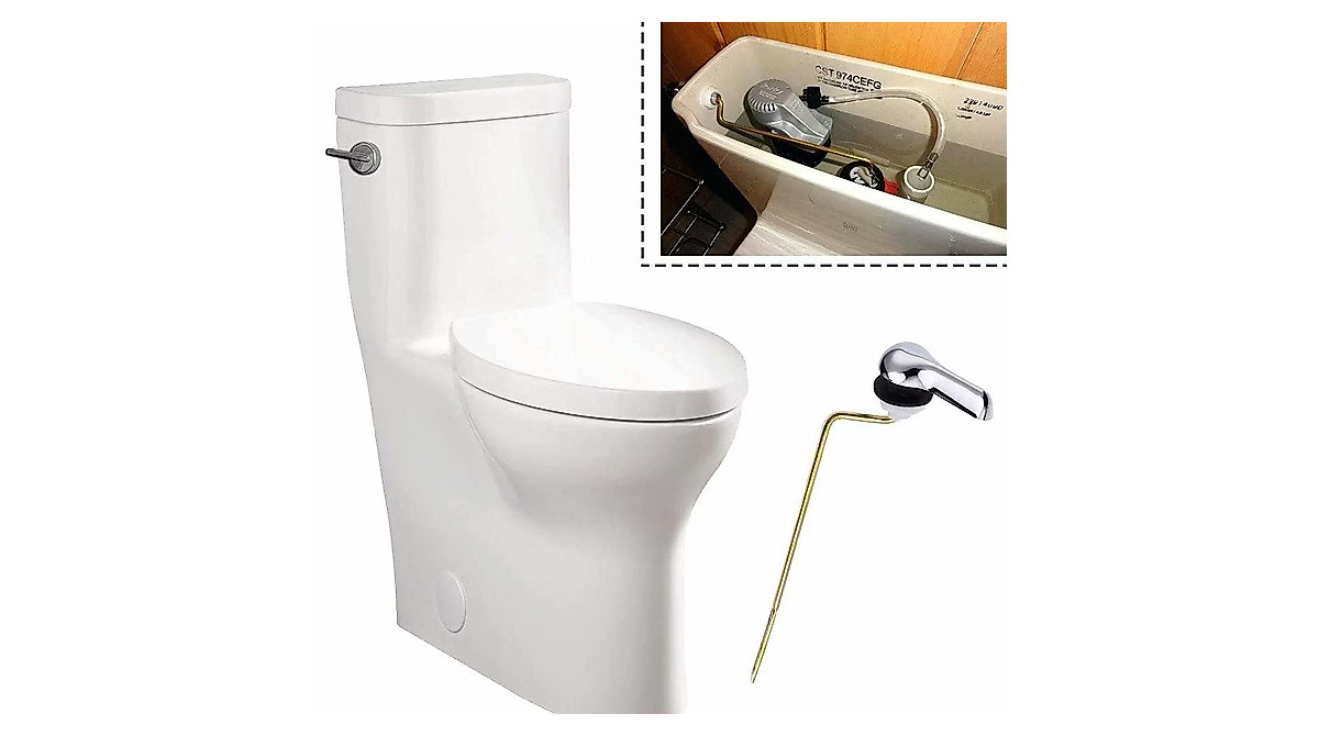 Universal Chrome Toilet Flush Lever - Durable Side Mount Handle