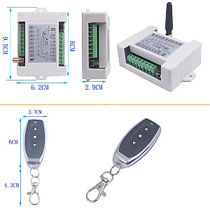 12V 24V 36V 2CH Universal Garage Door Remote Switch 433Mhz Wide Range Motor Forward and Reverse, 2 Channel Wireless Switch Garage Door keypad Universal Wireless (2X Control 433MHz)