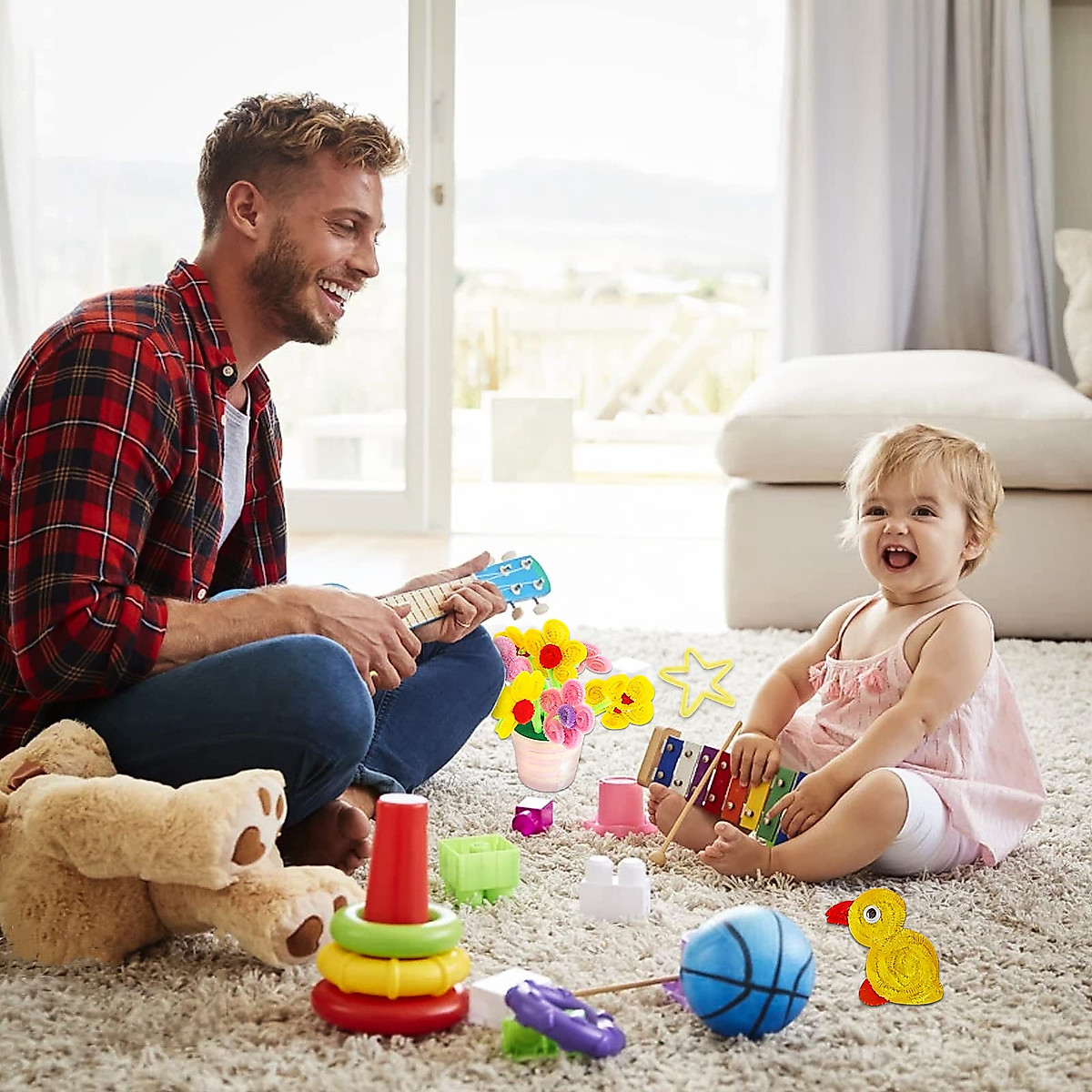 Juasky 400pcs Yellow Pipe Cleaners Chenille Stem, Pipe Cleaners Craft Supplies, for DIY, Making Toys, Creative Home Art Craft Decorations (6mm x 12 Inch)