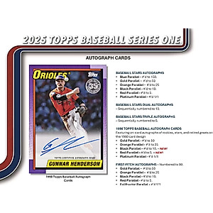 Topps 2025 Series 1 Baseball Trading Card Hanger Box (59 Cards)