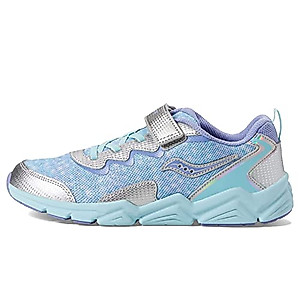 Saucony Flash Alternative Closure 3.0 Sneaker, Silver/Purple, 2 Wide US Unisex Little_Kid