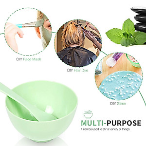 Teenitor Facial Mask Mixing Bowl Set, DIY Facemask Mixing Tool Kit with Silicon Face Mask Brush Facial Mask Bowl Stick Spatula Gauges Puff, Pack of 8, Green