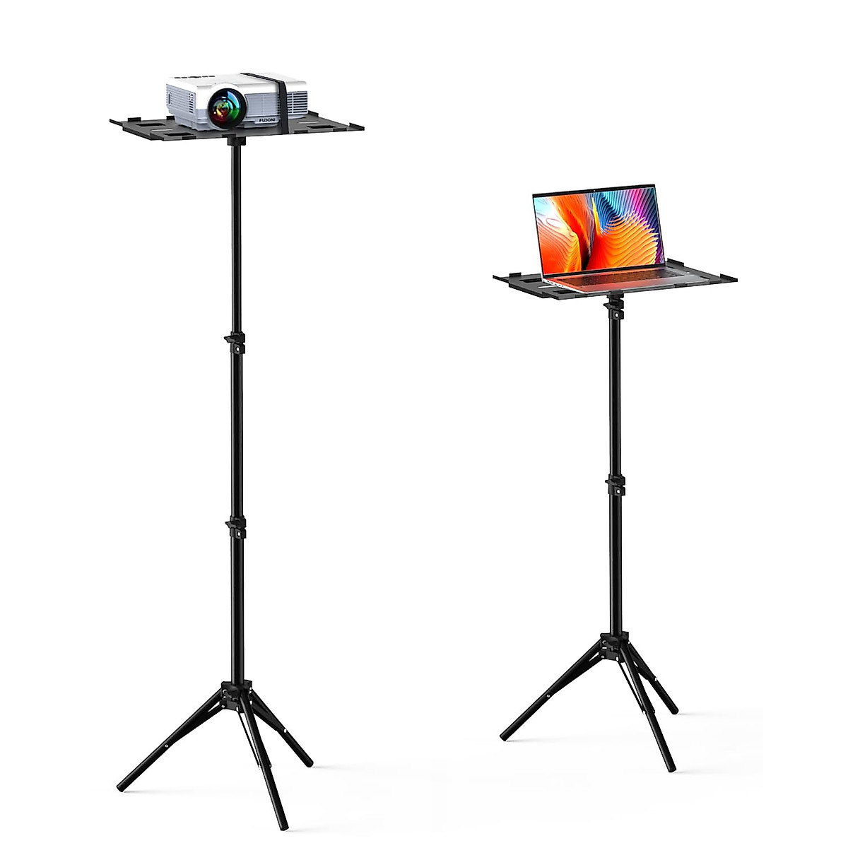 FUDONI Projector Stand Tripod from 14.5'' to 39.4'', Laptop Tripod Stand Height Adjustable for Home Cinema, Office