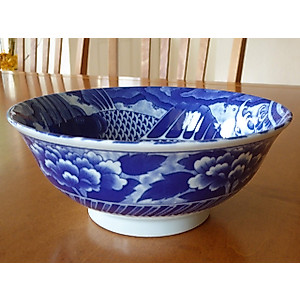 1 PC. Japanese 8"D Porcelain Ramen Noodle Soup Bowl KOI Carp Design/Made Japan