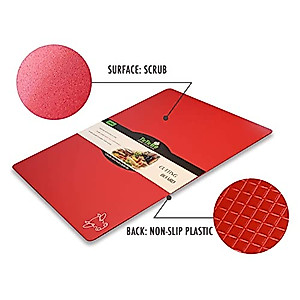 Cutting Board Mats Flexible Plastic Colored Mats with Food Icons, Fotouzy BPA-Free, Non-Porous, Anti-skid back and Dishwasher Safe, Set of 7