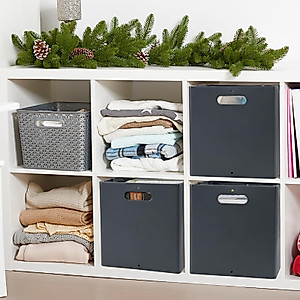 Vadidiya Plastic Folding Storage Cube Bins, Collapsible Storage Cubes, 4 Packs