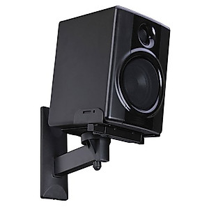 VideoSecu One Pair of Side Clamping Bookshelf Speaker Mounting Bracket with Swivel and Tilt for Large Surrounding Sound Speakers MS56B 3LH